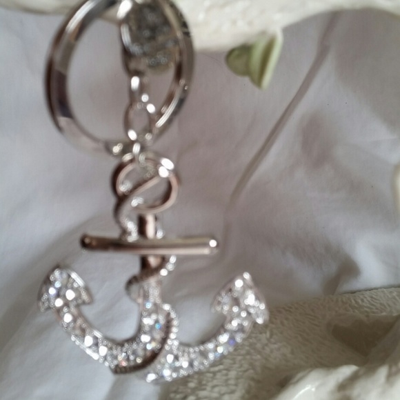 Little Luxuries Designs | Accessories | Rhinestone Anchor Keychain Bag Charm Wpouch | Poshmark